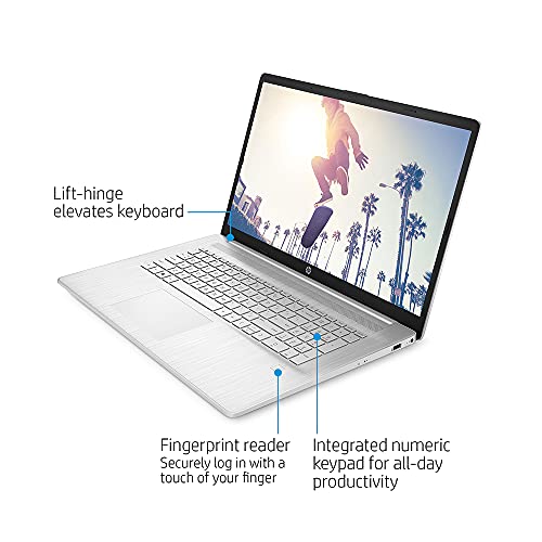 2021 HP 17.3" HD+ Touchscreen Laptop Computer, AMD Ryzen 5-5500U(6-core) Processor, 12GB DDR4 RAM, 1TB HDD, AMD Radeon Graphics, HD Audio, HD Webcam, HDMI, Win10, Silver, 32GB USB Card (Renewed)