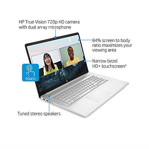 2021 HP 17.3" HD+ Touchscreen Laptop Computer, AMD Ryzen 5-5500U(6-core) Processor, 12GB DDR4 RAM, 1TB HDD, AMD Radeon Graphics, HD Audio, HD Webcam, HDMI, Win10, Silver, 32GB USB Card (Renewed)