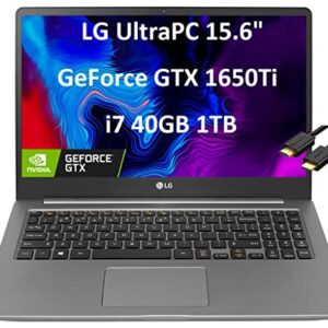 LG 15 Ultra PC 15.6" FHD Light Gaming Business Laptop (Intel 4-Core i7-1165G7, 40GB RAM, 1TB PCIe SSD, NVIDIA GTX 1650Ti 4GB Graphics) Thunderbolt 4, Backlit, Wi-Fi 6, Webcam, IST HDMI, Windows 11