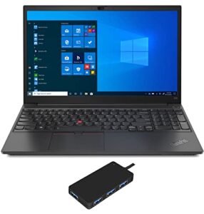 lenovo thinkpad e15 home and business laptop (intel i5-10210u 4-core, 16gb ram, 512gb pcie ssd, intel uhd graphics, 15.6″ full hd (1920×1080), wifi, bluetooth, webcam, 1xhdmi, win 10 pro) with usb hub