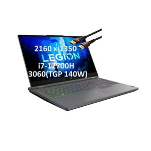 lenovo legion 5 15.6″ 165hz（ 2160 x 1350） gaming laptop – 12th gen intel core i7-12700h(beats r7-6800h)- – geforce rtx 3060(tgp 140w) -with hdmi cable (32gb ram | 2tb pcie ssd)