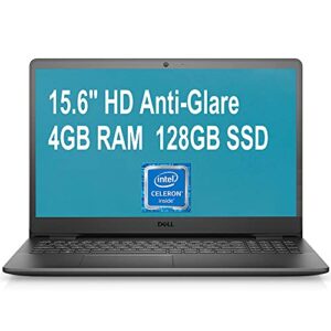 dell inspiron 15 3000 3502 business laptop computer 15.6″ hd anti-glare display intel celeron n4020 4gb ram 128gb ssd intel uhd graphics 600 win10 pro black