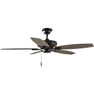 hampton bay north pond 52 in. indoor/outdoor matte black ceiling fan