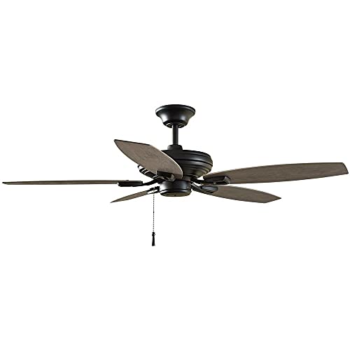 Hampton Bay North Pond 52 in. Indoor/Outdoor Matte Black Ceiling Fan