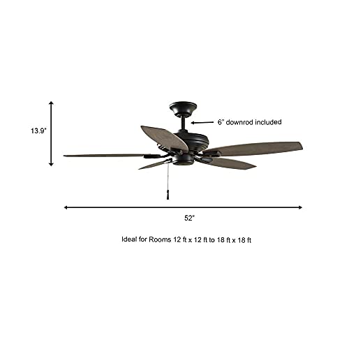 Hampton Bay North Pond 52 in. Indoor/Outdoor Matte Black Ceiling Fan