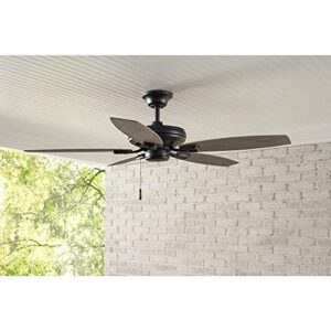 Hampton Bay North Pond 52 in. Indoor/Outdoor Matte Black Ceiling Fan