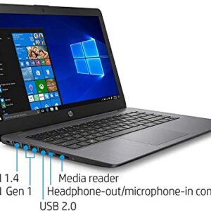 Newest HP Stream 14" HD SVA Laptop Computer, Intel Celeron N4000 Processor, 4GB RAM, 64GB eMMC Flash Memory, 1-Year Office 365, HDMI, Bluetooth, Windows 10, Black, AllyFlex MP, Online Class Ready