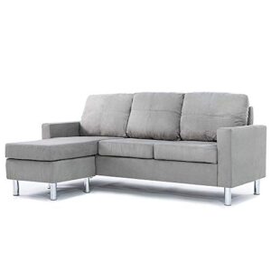 divano roma furniture small space modern sectional sofa, gray