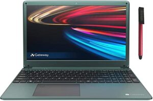 gateway ultra slim laptop computer, 15.6″ fhd ips display, quad-core amd ryzen 5 3450u (beat i5-8365u), 8gb ddr4 ram, 256gb ssd, fingerprint scanner, hdmi, type-c, windows 10, 64gb flash drive, green