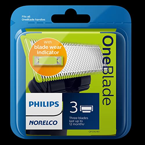 Philips Norelco Genuine OneBlade Replacement Blades, 3 Count, QP230/80