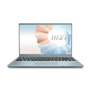 msi modern 14 professional laptop: 14″ ips-level thin bezel display,intel core i7-1165g7, iris xe, 8gb, 512gbssd, win10, blue stone(b11mo-241)