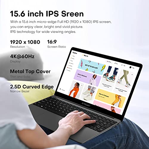 TECLAST 15.6 Inch Laptop Computer, 6GB+128GB SSD Windows 10 Laptops with Intel N4020 (up to 2.8 GHz ), FHD 1920x1080 IPS Laptop pc, Mini HDMI, WiFi, Webcam, USB3.0, Bluetooth 4.2 (Support Windows 11)