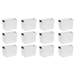 sterilite ultra latch storage box (12 count, clear,30 quart)