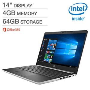 HP 2018 Newest Premium High Performance Business Flagship Laptop PC 14" HD LED-Backlit Display Intel Pentium N5000 4GB DDR4 RAM 64GB eMMC Bluetooth Office 365 Personal 1-Year Windows 10 S, Silver