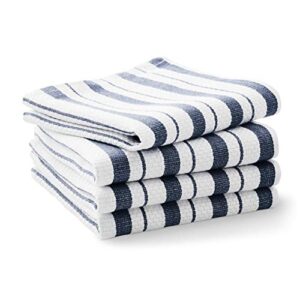 williams-sonoma classic striped dishcloths, dishrags, navy blue (set of 4)