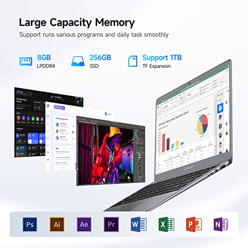 TECLAST Traditional Laptop Computers 14 inch Laptop, 8GB RAM Laptop Windows 10(Support Windows 11),256GB SSD(1TB Expandable),Up to 2.6GHz Intel N4120,1920x1080FHD,2.4G+5G WiFi,BT 4.2,USB3.0,Mini-HDMI