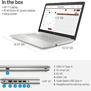 HP 2022 17 Laptop Computer, 17.3" FHD Anti-Glare 300 nits, Intel Core i3-1115G4 (Beat i5-10210U), 8GB DDR4 RAM, 256GB PCIe SSD, 802.11AC WiFi, Bluetooth 4.2, Windows 11, broag 64GB Flash Drive