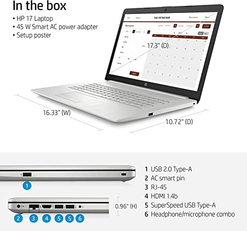 HP 2022 17 Laptop Computer, 17.3" FHD Anti-Glare 300 nits, Intel Core i3-1115G4 (Beat i5-10210U), 8GB DDR4 RAM, 256GB PCIe SSD, 802.11AC WiFi, Bluetooth 4.2, Windows 11, broag 64GB Flash Drive