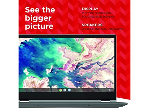 Lenovo Chromebook Flex 5 13" FHD IPS Touchscreen 2-in-1 Laptop, Intel Core i3-10110U, 4GB DDR4, 64GB eMMC, MicroSD Card Reader, Webcam, WiFi,BT, Backlit Keyboard, Chrome OS/ GCube 64GB Micro SD Card