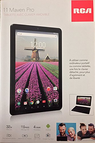 RCA Maven Pro11.6-inch 32GB Tablet with Detachable Keyboard, Black (Quad Core 32GB,1GB RAM, HDMI, Bluetooth, WiFi, Android 6.0 M