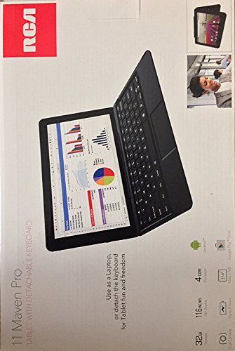 RCA Maven Pro11.6-inch 32GB Tablet with Detachable Keyboard, Black (Quad Core 32GB,1GB RAM, HDMI, Bluetooth, WiFi, Android 6.0 M