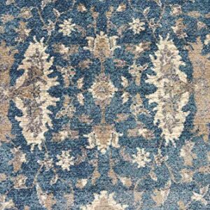 Unique Loom Salzburg Collection Classic Traditional Medallion Design Oriental Inspired Area Rug, 4' 0" x 4' 0", Blue/Beige