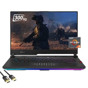 asus rog strix scar 15 gaming laptop, 15.6″ fhd ips 300hz 3ms, amd 8-core ryzen 9 5900hx, geforce rtx 3080, 64gb ram, 2tb pcie ssd, rj45, wifi 6, vr ready, per-key rgb, sps hdmi 2.1 cable, wini 11