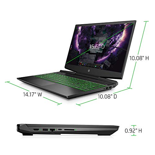 HP Pavilion Gaming 15-Inch Micro-Edge Laptop, Intel Core i5-9300H Processor, NVIDIA GeForce GTX 1650 (4 GB), 8 GB SDRAM, 256 GB SSD, Windows 10 Home (Shadow Black/Acid Green)