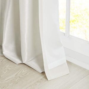 Madison Park Emilia Faux Silk Single Curtain with Privacy Lining, DIY Twist Tab Top, Window Drape for Living Room, Bedroom and Dorm, 50x84, White