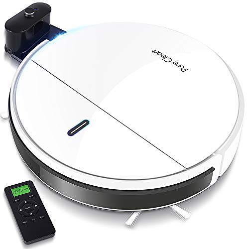 SereneLife Smart Automatic Robot Cleaner-1400 PA Charging Robo Vacuum Cleaner with Docking Station, Self Activation, Anti-Fall Sensors-Carpet, Hardwood, Linoleum, Tile-Pure Clean, White