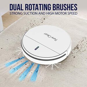 SereneLife Smart Automatic Robot Cleaner-1400 PA Charging Robo Vacuum Cleaner with Docking Station, Self Activation, Anti-Fall Sensors-Carpet, Hardwood, Linoleum, Tile-Pure Clean, White