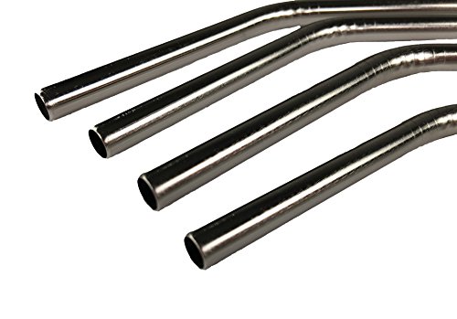 4 Bent Stainless Steel Straws Extra LONG fits compatible with 30 oz & 20 oz Yeti &Rtic Tumbler Rambler Cups - BonBon Drinking Straw