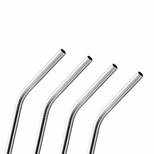 4 Bent Stainless Steel Straws Extra LONG fits compatible with 30 oz & 20 oz Yeti &Rtic Tumbler Rambler Cups - BonBon Drinking Straw