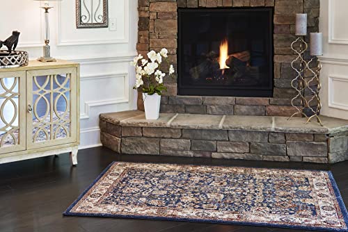 Unique Loom Utopia Collection Traditional Classic Vintage Inspired Area Rug with Warm Hues, 8 x 10 ft, Navy Blue/Beige