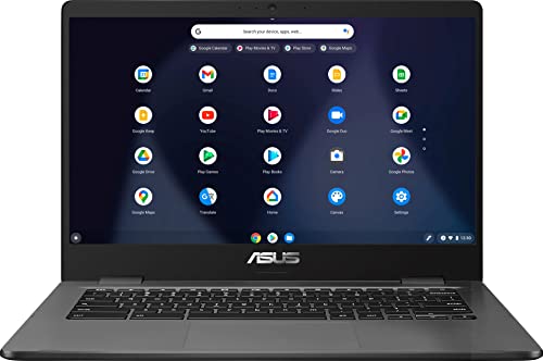 2022 Premium ASUS Thin Light Chromebook Laptop, 14" HD Nano-Edge Display, Intel Celeron N3350 (Upto 2.4GHz), 4GB RAM, 32GB eMMC,Webcam, WiFi, Bluetooth, Long Hour Battery, Chrome OS +HubxcelAccessory