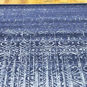 Unique Loom Del Mar Collection Area Rug-Transitional Inspired with Modern Contemporary Design, Rectangular 9' 0" x 12' 2", Blue/Navy Blue