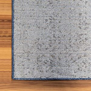 Unique Loom Del Mar Collection Area Rug-Transitional Inspired with Modern Contemporary Design, Rectangular 9' 0" x 12' 2", Blue/Navy Blue