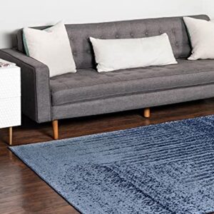 Unique Loom Del Mar Collection Area Rug-Transitional Inspired with Modern Contemporary Design, Rectangular 9' 0" x 12' 2", Blue/Navy Blue