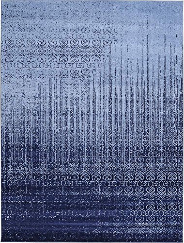 Unique Loom Del Mar Collection Area Rug-Transitional Inspired with Modern Contemporary Design, Rectangular 9' 0" x 12' 2", Blue/Navy Blue