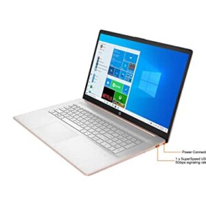 2021 Newest HP Pavilion 17 Laptop, 17.3" HD+ Touchscreen Screen, AMD Ryzen 3 5300U(Beats i7-8265U), 16 GB RAM, 512GB PCIe NVMe SSD, Long Battery Life, Webcam, Mics, WiFi, Windows 10 Home, Rose Gold