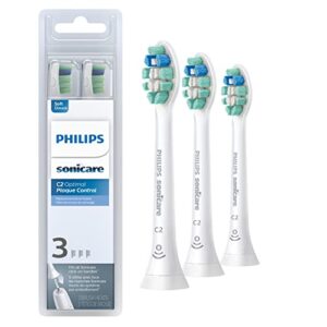 philips sonicare genuine c2 optimal plaque control toothbrush heads, 3 brush heads, white, hx9023/65