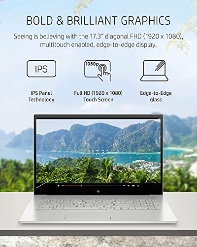 New HP Envy 17 Laptop, 17.3" FHD Touch Screen Display, Intel Core i7-1165G7, 32GB RAM 1TB PCIe NVMe M.2 SSD, Wi-Fi 6, Bluetooth, HDMI, Webcam, Fingerprint Reader, Windows 11 Home