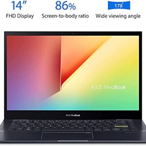 ASUS VivoBook 14" FHD LED 2-in-1 Touchscreen Premium Laptop | AMD Ryzen 5 5500U | 20GB DDR4 RAM | 1TB SSD | Fingerprint | HDMI | Windows 10 | Black | with Microsoft Office Bundle