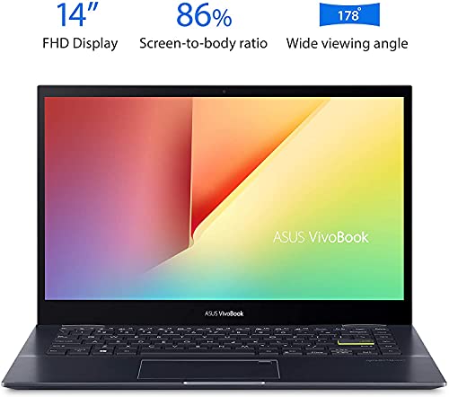 ASUS VivoBook 14" FHD LED 2-in-1 Touchscreen Premium Laptop | AMD Ryzen 5 5500U | 20GB DDR4 RAM | 1TB SSD | Fingerprint | HDMI | Windows 10 | Black | with Microsoft Office Bundle