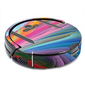 mightyskins skin compatible with shark ion robot r85 vacuum – rainbow waves | protective, durable, and unique vinyl decal wrap cover | easy to apply, remove, and change styles | made in the usa