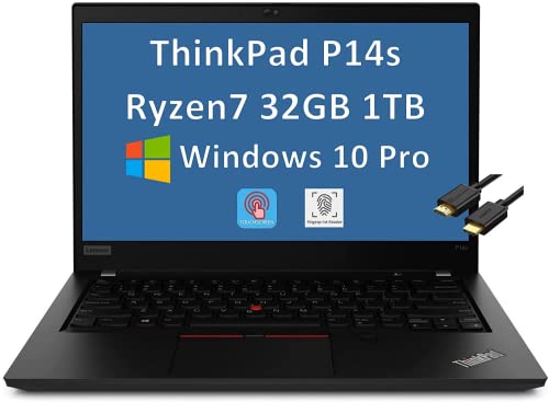 Lenovo 2022 ThinkPad P14s 14" FHD (AMD 8-core Ryzen 7 Pro 4750U (Beat i7-10750H), 32GB RAM, 1TB SSD) Mobile Workstation Business Laptop Backlit, Fingerprint, WiFi 6, Windows 10 Pro / 11 Pro