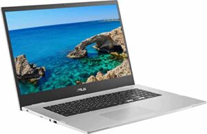 asus 2022 chromebook 17.3 inch fhd laptop, intel celeron n4500 up to 2.8ghz, 4gb ddr4 ram, 128gb storage, usb c, wifi6, 17hours battery life, bluetooth5.2, webcam, chrome os