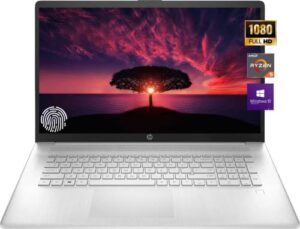 hp 17.3” fhd ips display business laptop, amd ryzen 5 5500u processor, windows 10 pro, 16gb ram, 512gb ssd, wi-fi, bluetooth, webcam, fingerprint reader, long battery life, durlyfish