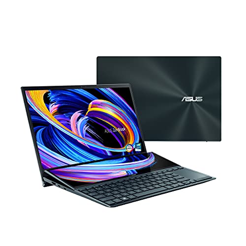 ASUS ZenBook Pro Duo 15 OLED UX582 Laptop, 15.6” OLED 4K UHD Touch Display, Intel Core i9-10980HK, 32GB RAM, 1TB SSD, GeForce RTX 3070, ScreenPad Plus, Windows 10 Pro, Celestial Blue, UX582LR-XS94T