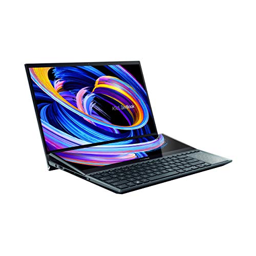 ASUS ZenBook Pro Duo 15 OLED UX582 Laptop, 15.6” OLED 4K UHD Touch Display, Intel Core i9-10980HK, 32GB RAM, 1TB SSD, GeForce RTX 3070, ScreenPad Plus, Windows 10 Pro, Celestial Blue, UX582LR-XS94T